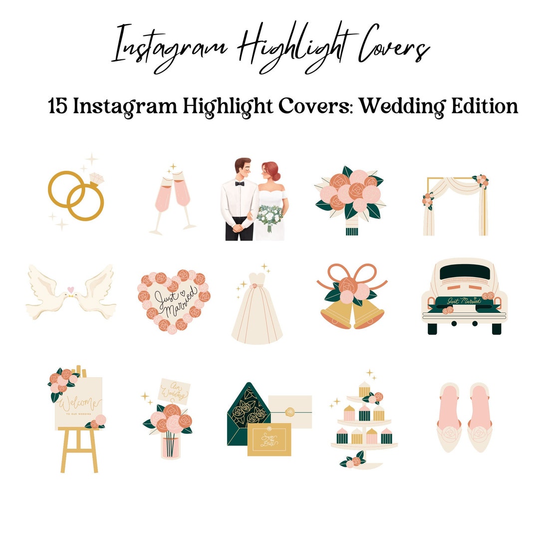 15 Wedding Instagram Highlight Covers and Icons, Wedding Vendor, Bride ...