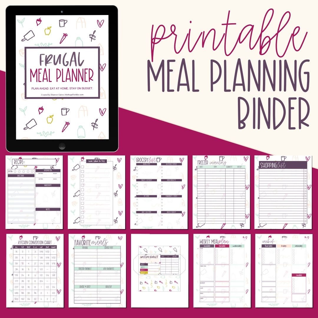 Meal Planner Printable, Meal Planning, Meal Plan Template, Meal Prep ...