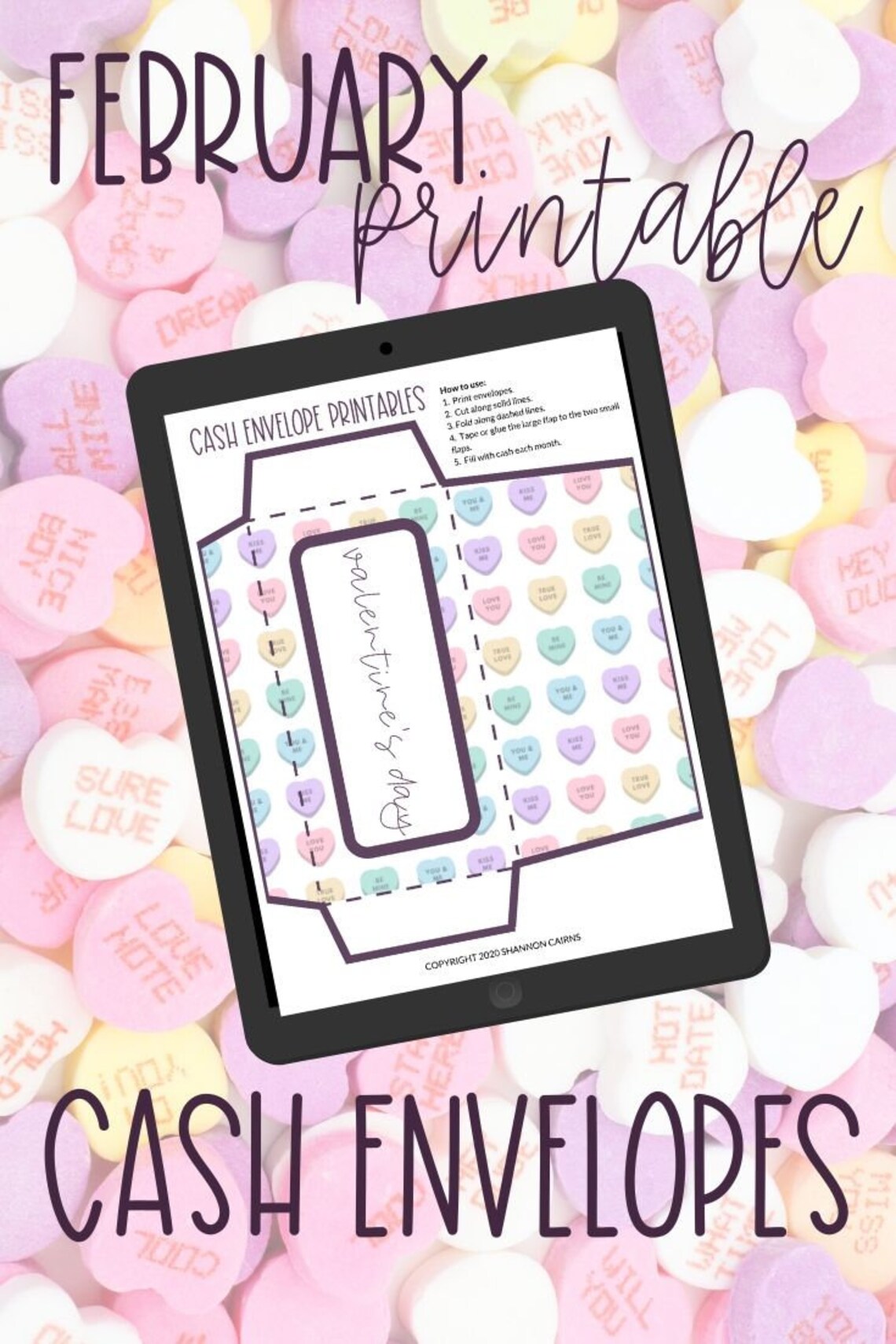 February Cash Envelopes Printable, Cash Envelopes, Cash Envelope System ...