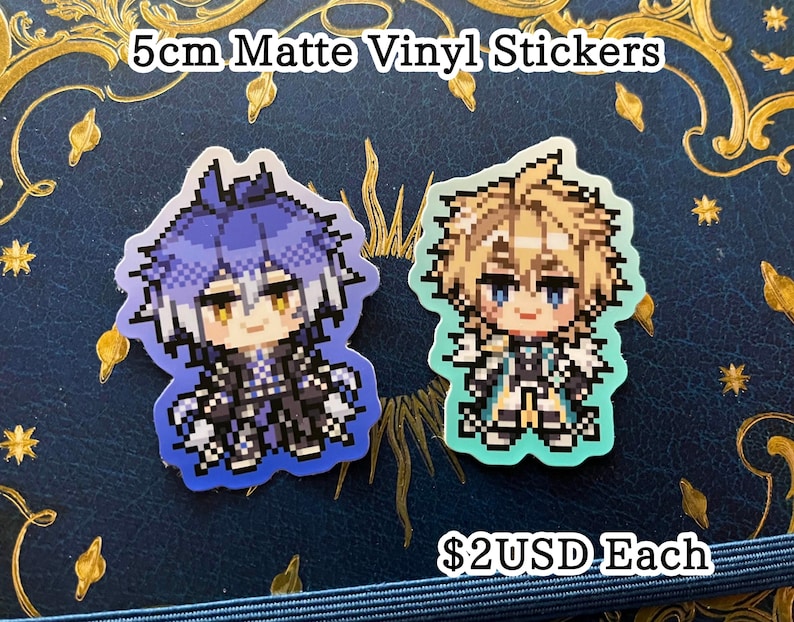 Genshin Impact: Flins + Varka | Vinyl Stickers and Photocards Fan Merch ...