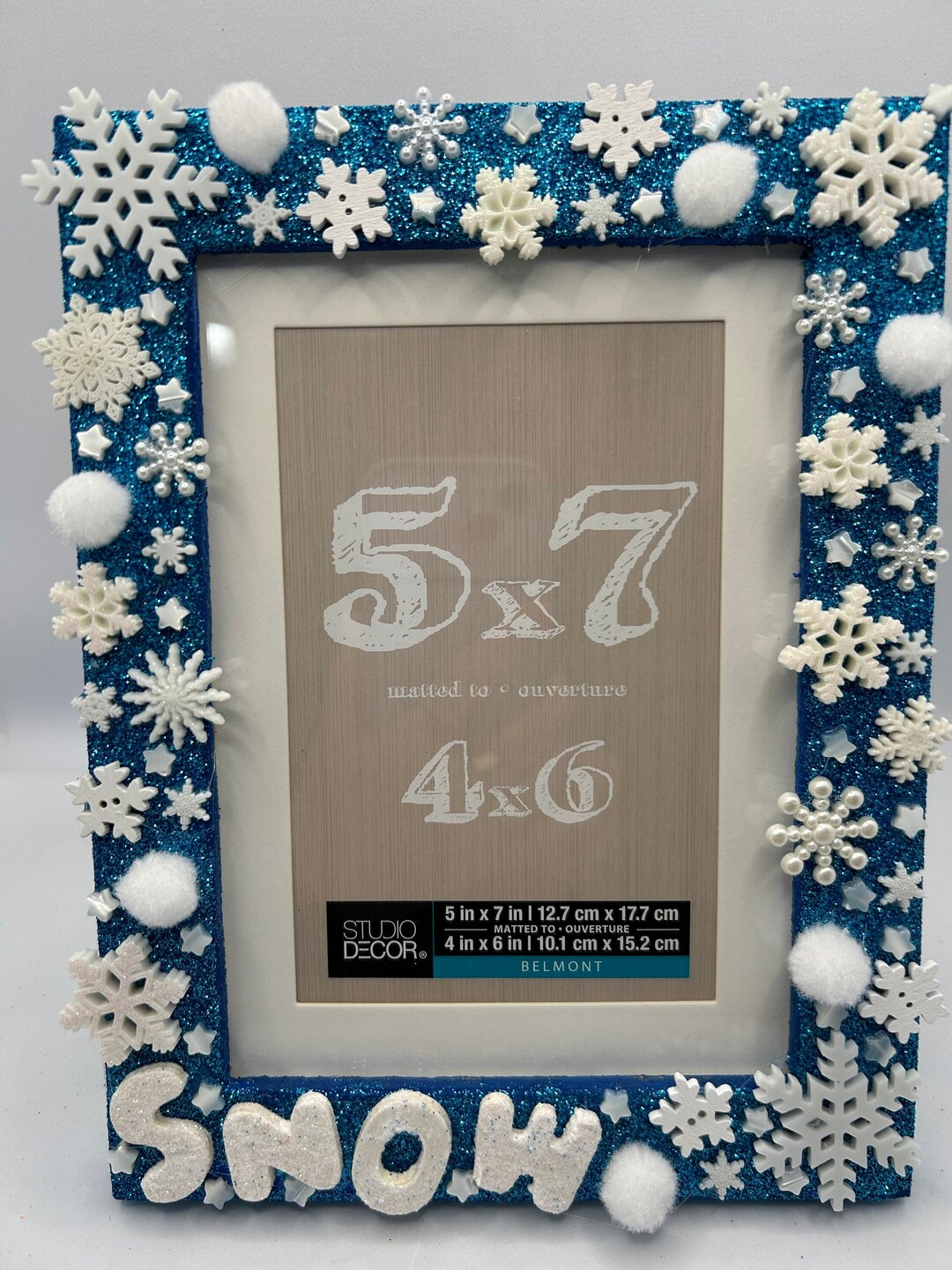Snow Ball Picture Frame, Snow Frame, Picture Frame, Frame 5x7 Frame ...
