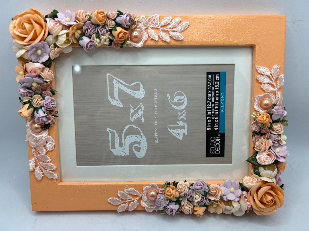 Peach, Peach Frame, Peach Picture Frame, Picture Frame, 5x7 Frame, 4x6 ...