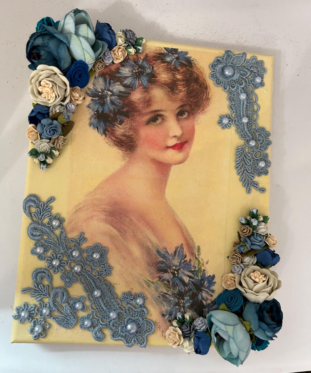 8x10 Vintage Victorian Print, Blue Victorian Print, Blue Lady Print ...