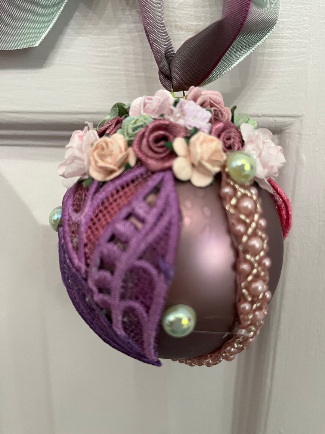 Glass Mauve Christmas Bulb, Christmas Bulb, Antique Bulb, Mauve Bulb ...