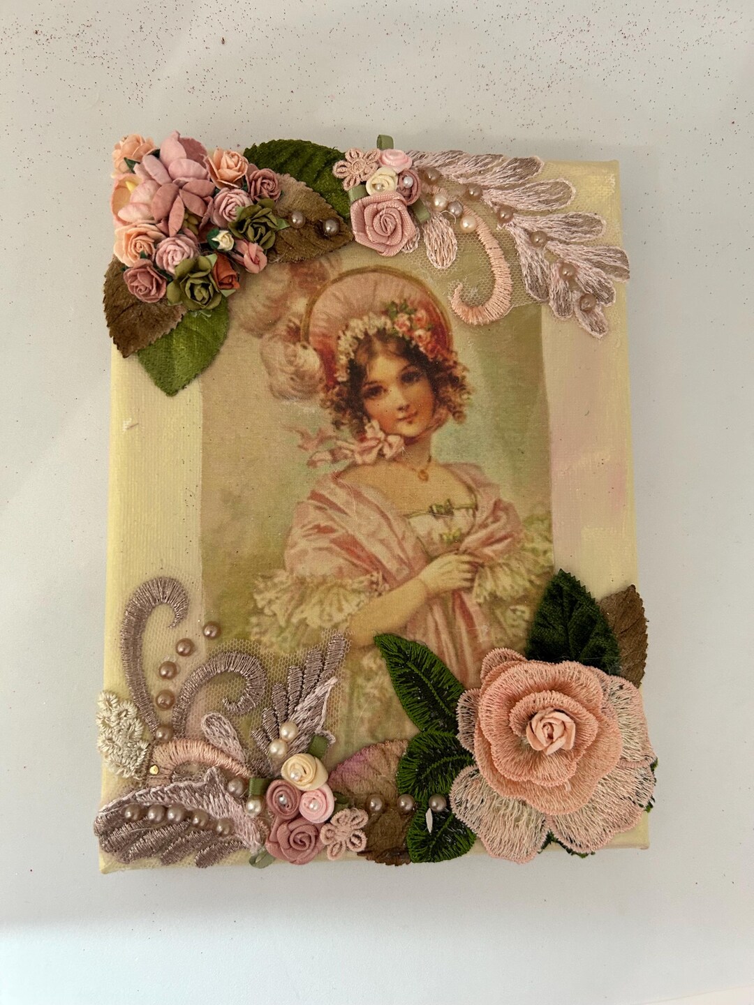 Vintage Victorian Girl Print, Peach Victorian, Peach Victorian Girl ...