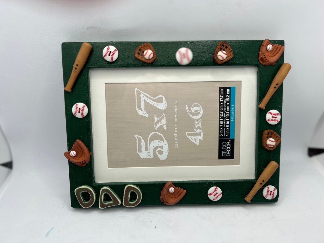 FATHERS DAY GREEN Frame, Baseball, Baseball Frame, Green Frame, Dad Baseball Frame, Frame, 5x7 ...