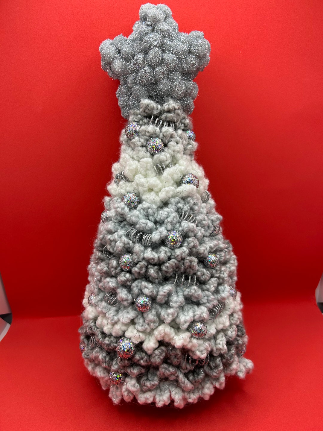 CHRISTMAS TREE SILVER Tree, White Tree, Handmade Tree, White Silver ...