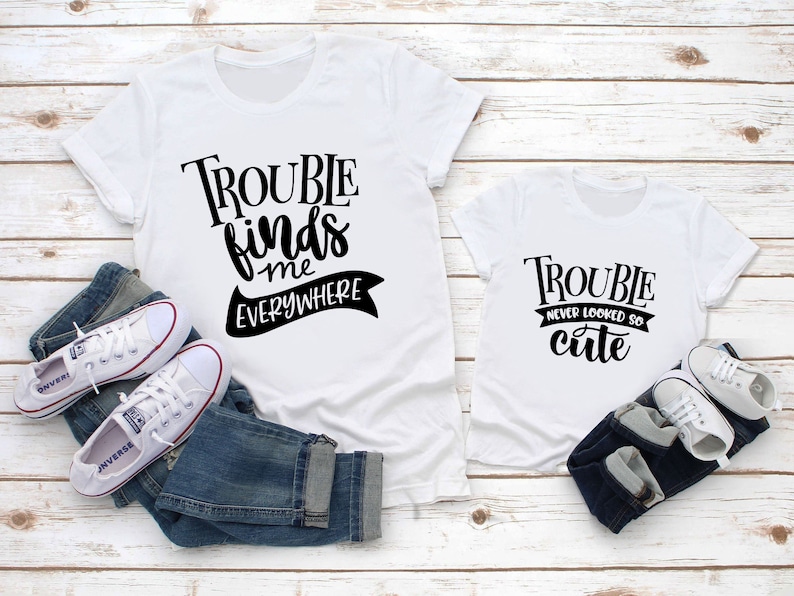 Trouble Finds Me Everywhere or Cute Trouble T-shirt // ONE SHIRT ONLY ...