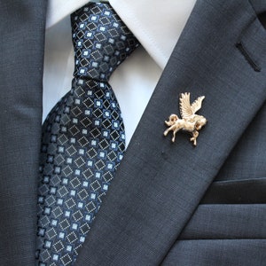 Gold Plated Horse Men's Suit Lapel Pin Boutonneire Gifts for Men Brooch ...