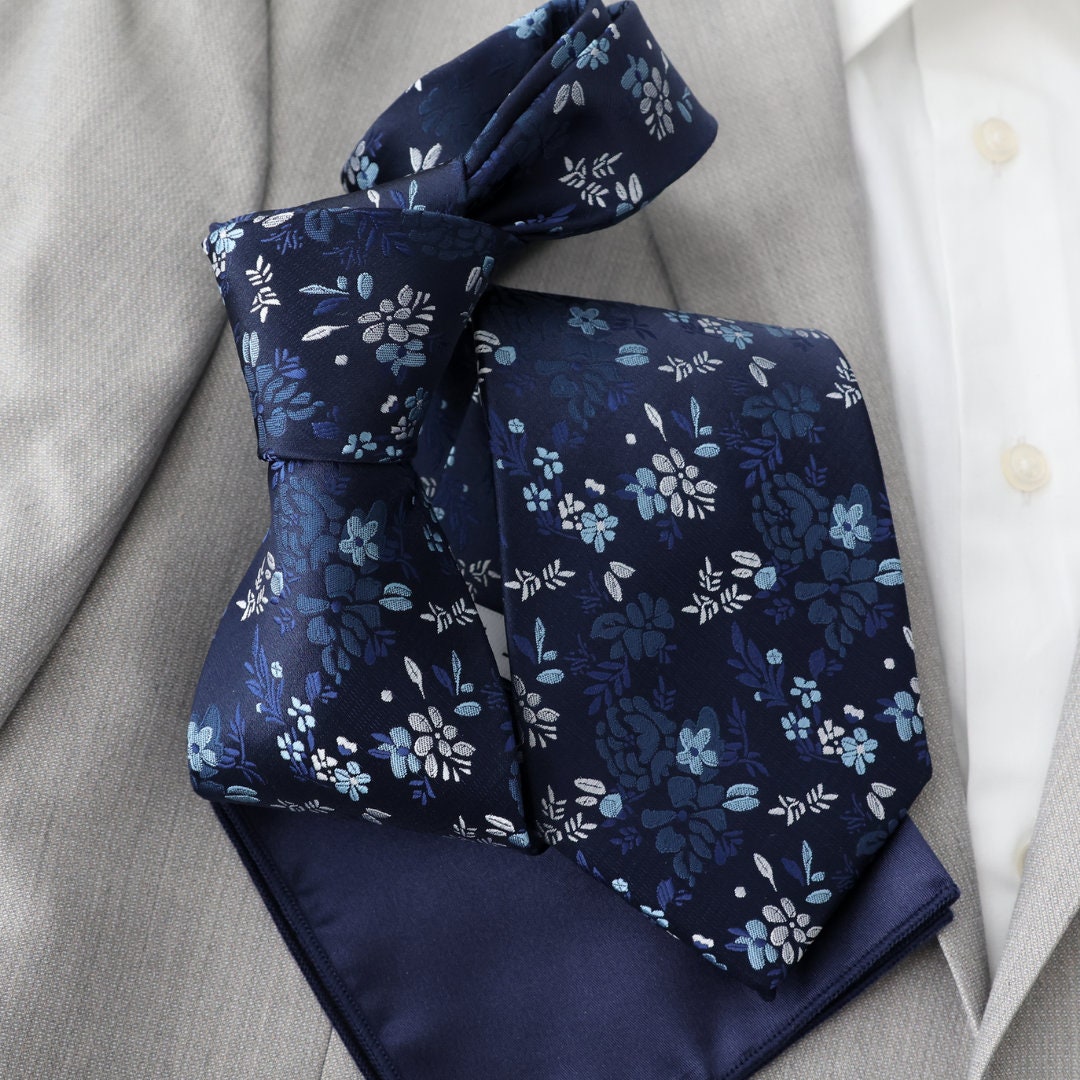 Clara Blue Floral Tie | Blue Necktie for Men | Men's Work Tie ...