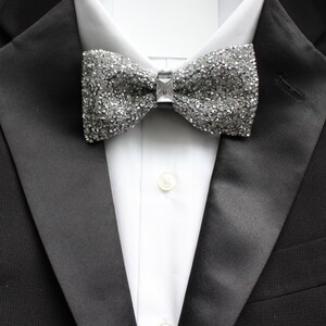 Champagne Sparkly Bow Tie for Men | Beaded Rhinestone Crystal Bowtie | Champagne Bow Tie | Groom ...