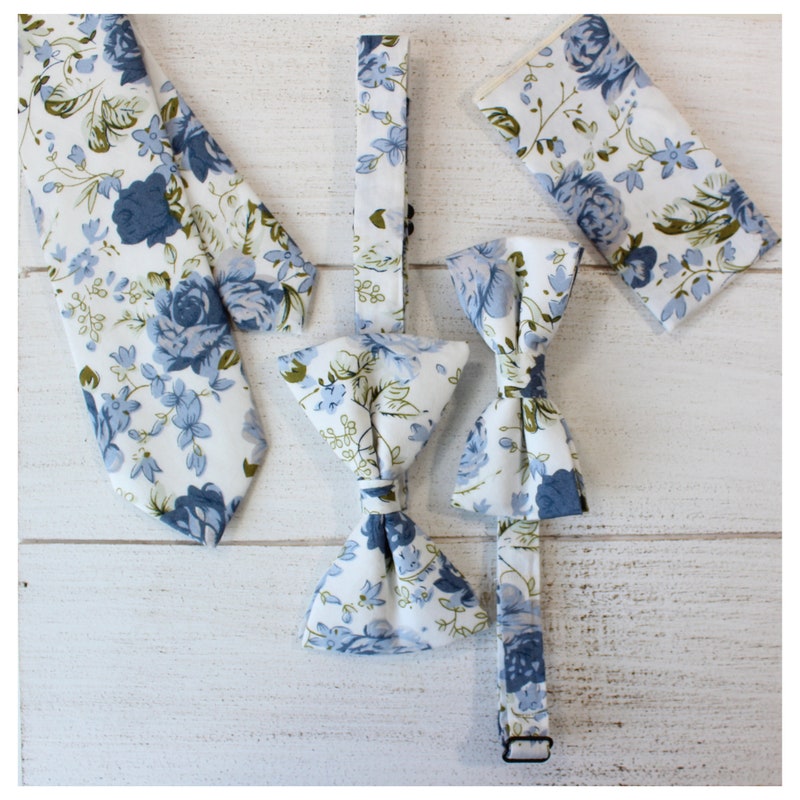 Navy Floral Groom Bow Tie - Etsy