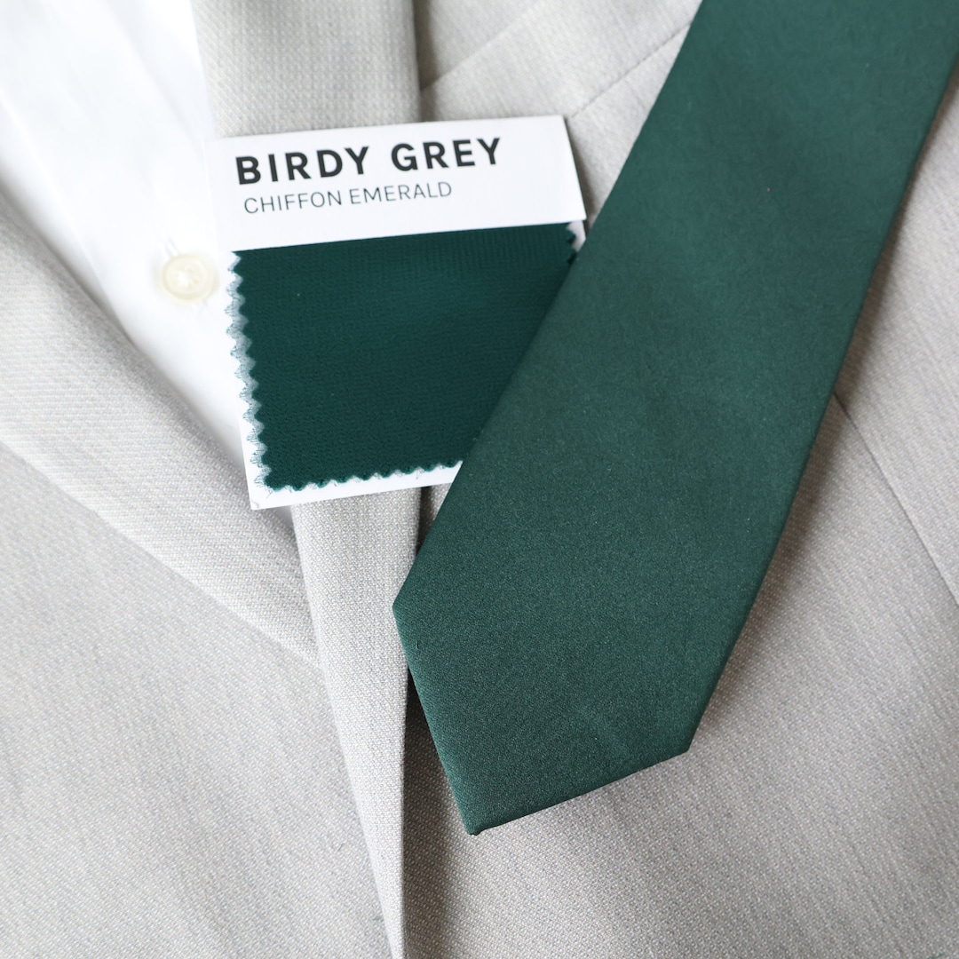 Emerald Green Men's Necktie | Birdy Grey Emerald Tie | Dark Green ...
