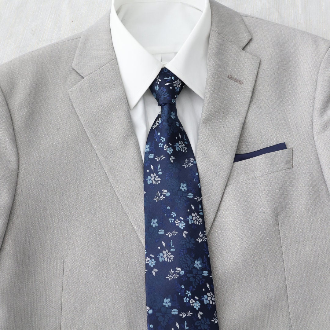 Clara Blue Floral Tie | Blue Necktie for Men | Men's Work Tie ...
