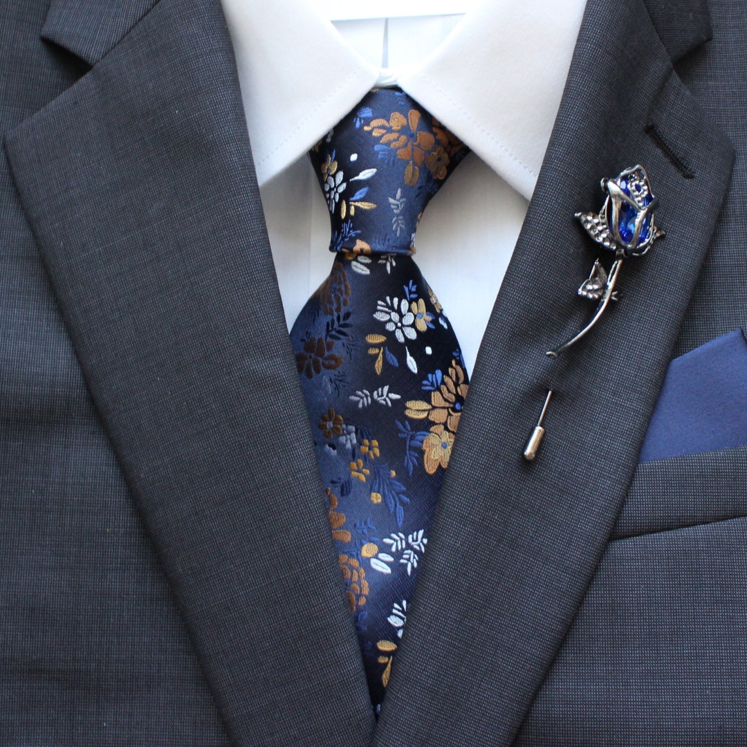Rose Silver Plated Men's Suit Lapel Brooch | Boutonneire | Suit Pin ...
