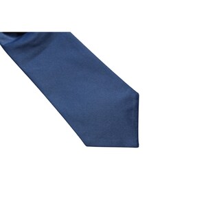 Maya Dark Blue Solid Satin Pre-tied Ruche Cravat Necktie | Ascot ...