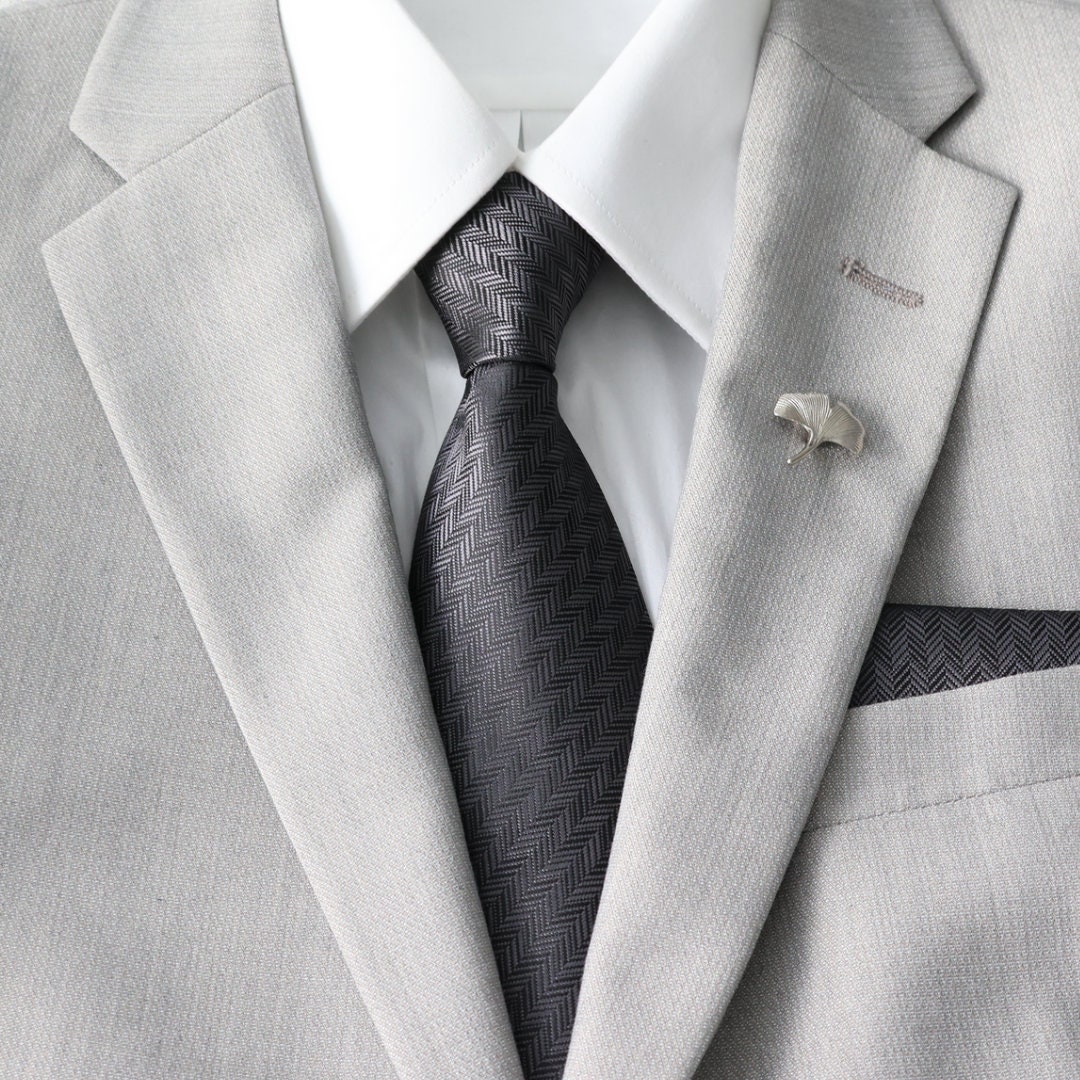 Reign Modern Gray Herringbone Men's Necktie | Gifts for Men | Gifts for ...