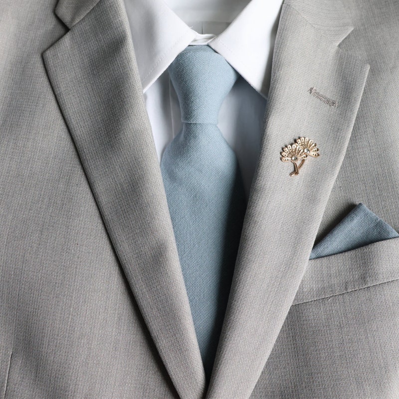 Groomsmen Tie Dusty Blue - Etsy