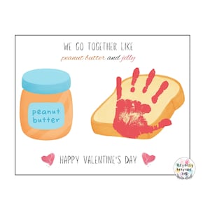 Valentines Day Handprint Art Crafts / Peanut Butter and Jelly / DIY ...