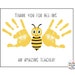 Teacher Appreciation Handprint Template / Preschool Activity / Toddler ...