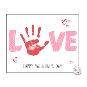 Valentines Day Handprint Art / Love Heart Handprint Craft / Seasonal ...