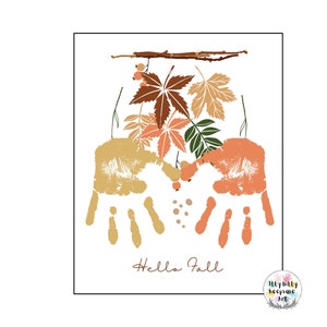 Hello Fall Leaves Handprint Template / Autumn Fall Leaves / DIY Fall ...