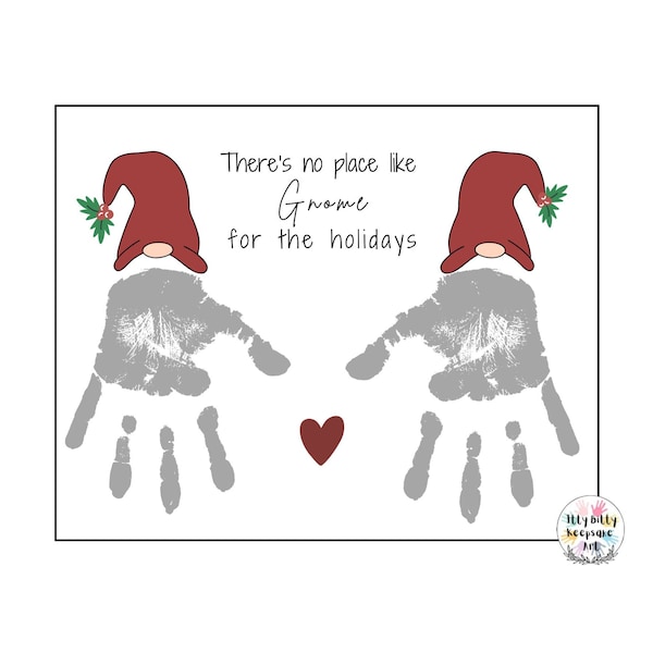 Christmas Handprint Printable Gnome - Etsy