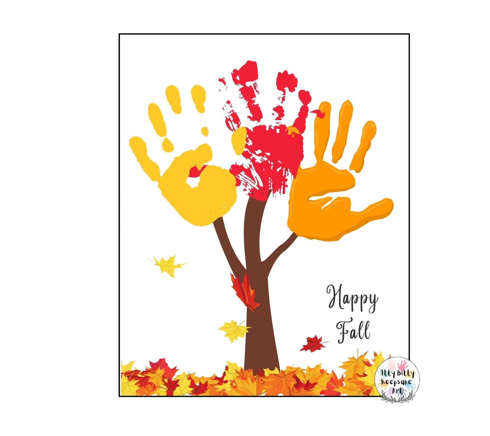 Fall Tree Handprint Art Template: DIY Kids Craft (digital Download) - Etsy