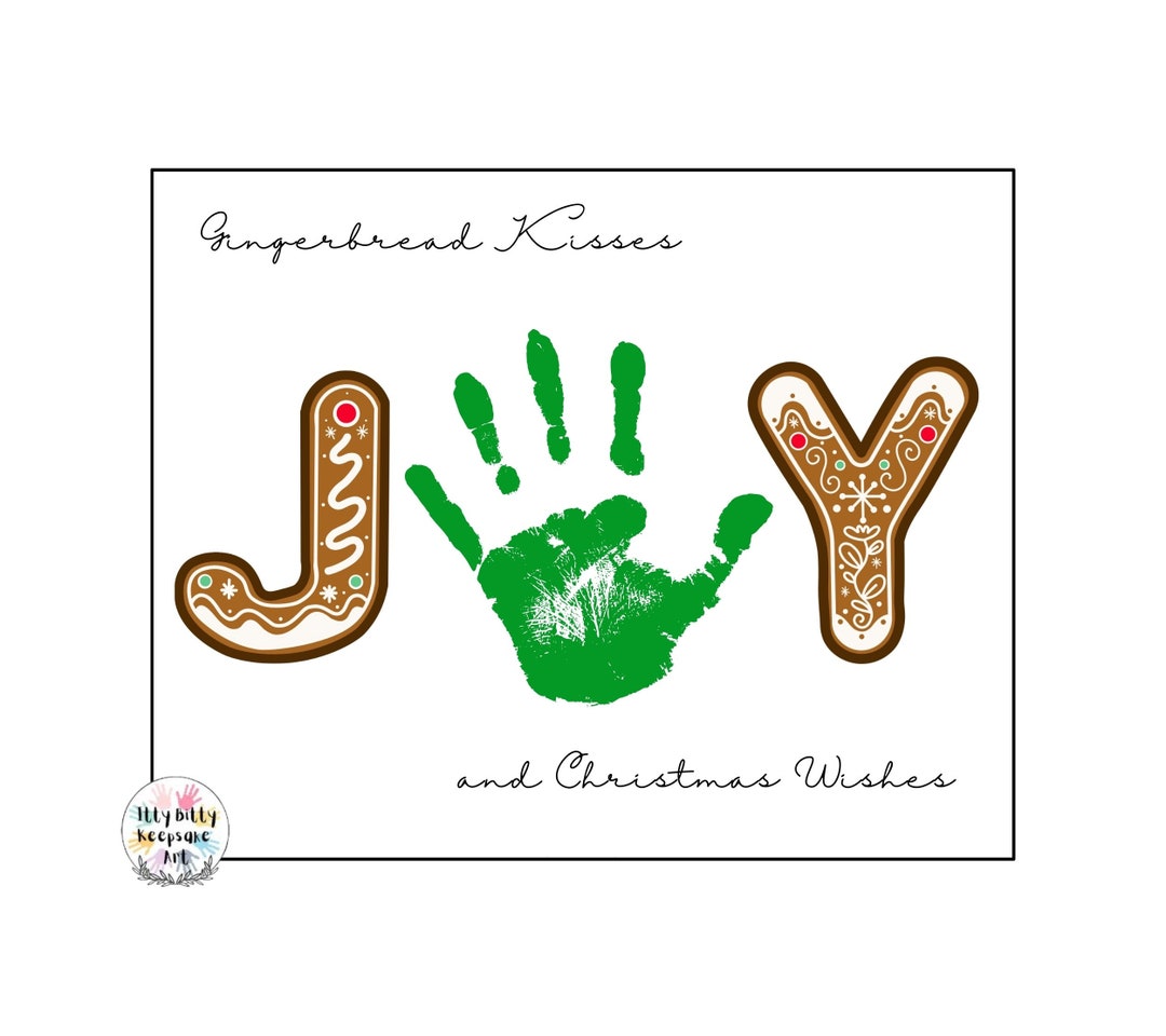 Gingerbread JOY Handprint Template / Winter Handprint Art / Toddler ...