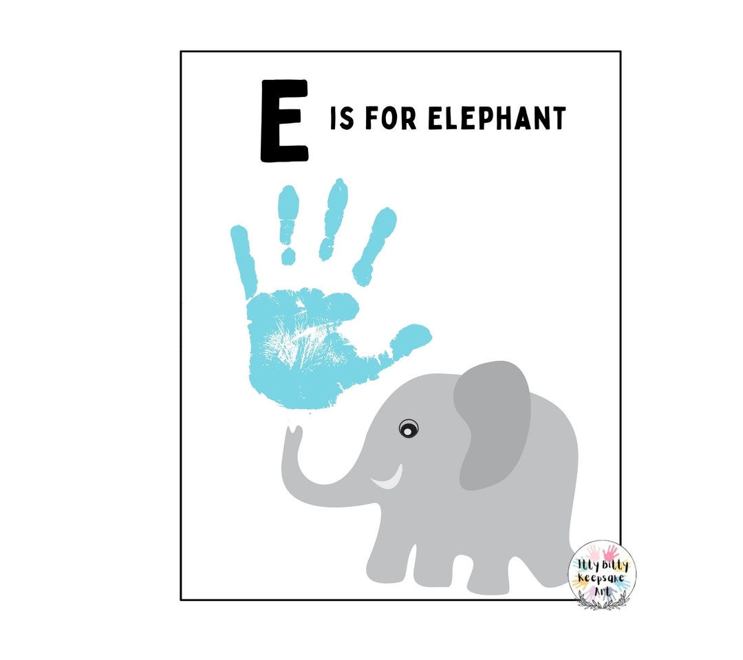 E is for Elephant Handprint Template / Letter E / DIY Craft / Preschool ...