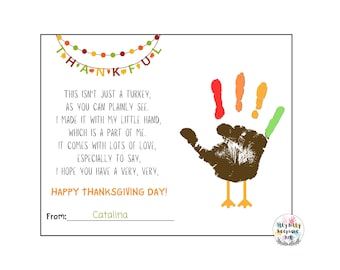 Thanksgiving Turkey Poem Handprint Art / Fall Handprint Craft ...