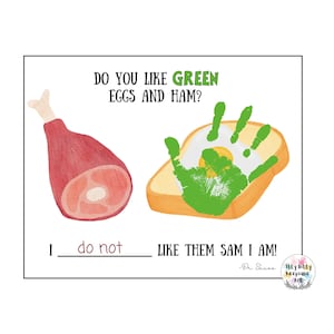 Green Eggs and Ham Handprint Art: Dr. Seuss Craft (digital Download) - Etsy