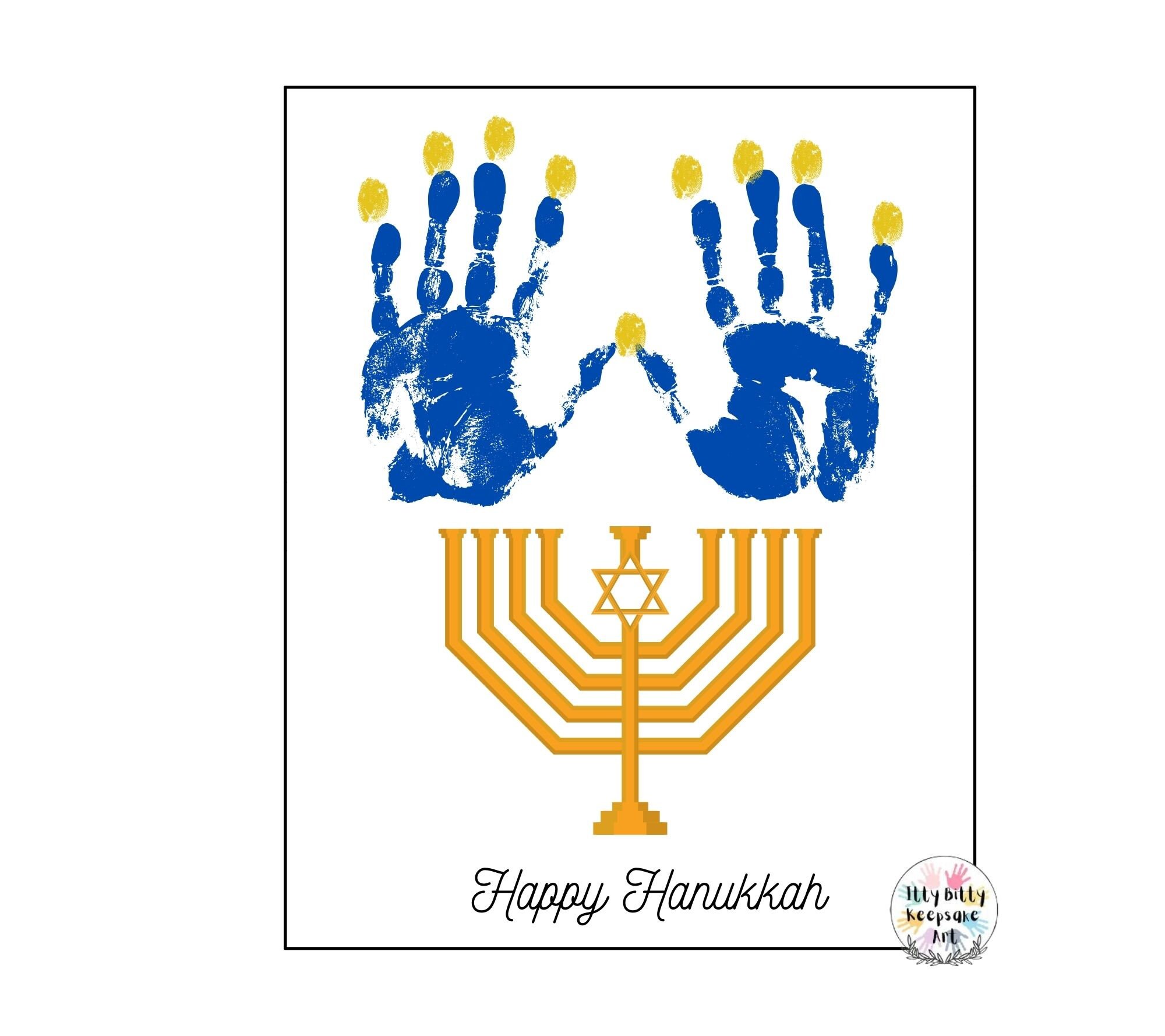 Hanukkah Handprint Art Template: DIY Craft, Keepsake Gift (digital ...