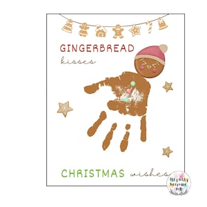 Gingerbread Handprint Art: Christmas Keepsake Template (PDF) - Etsy