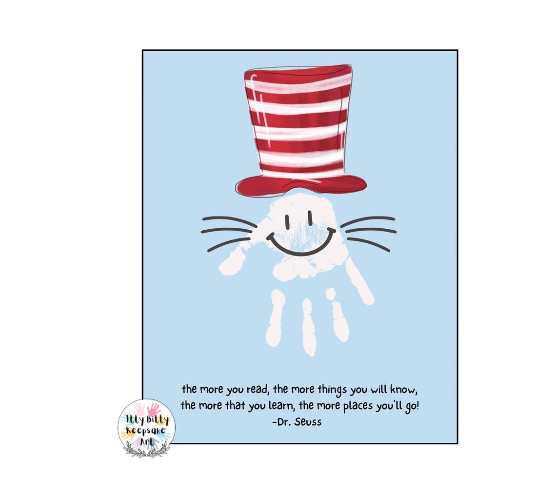Cat in the Hat Handprint Art: Dr. Seuss Craft (digital Download) - Etsy