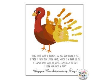 Thanksgiving Turkey Poem Handprint Art / Fall Handprint Craft ...