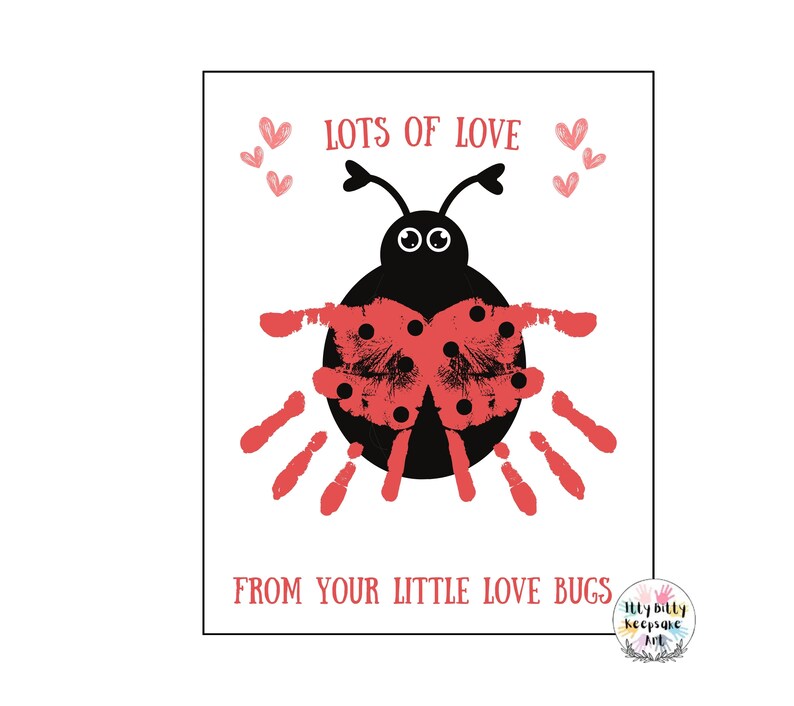 Valentines Day Love Bug Handprint Craft / I Love You / Seasonal ...