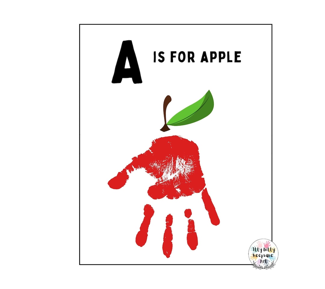 Letter A Handprint Template / A is for Apple / Preschool Crafts ...