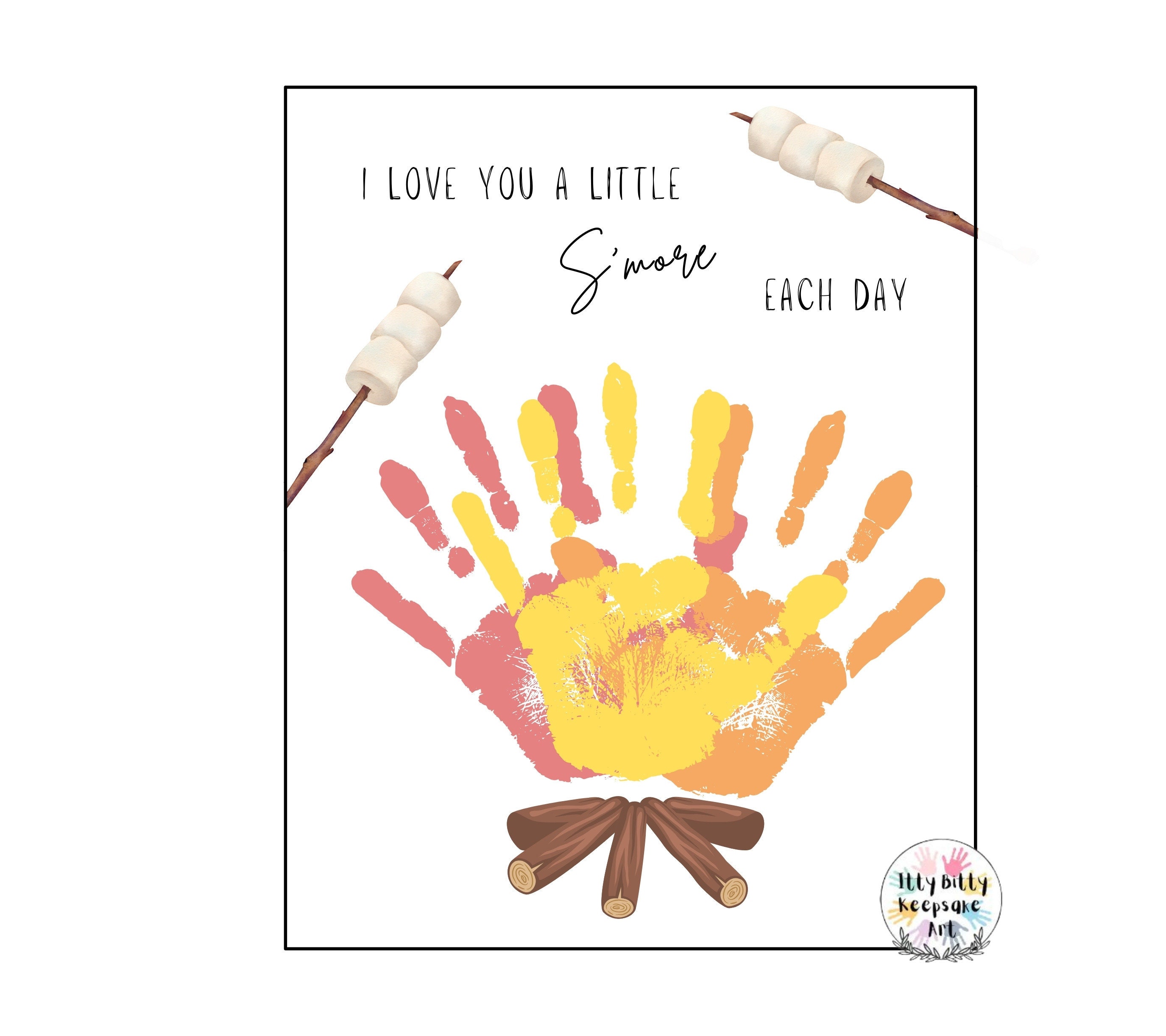 Love You S'more Handprint Template / DIY Printable Craft / Seasonal Art ...