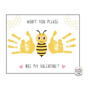Valentines Day Handprint / Bee Mine Valentine / Preschool Crafts ...