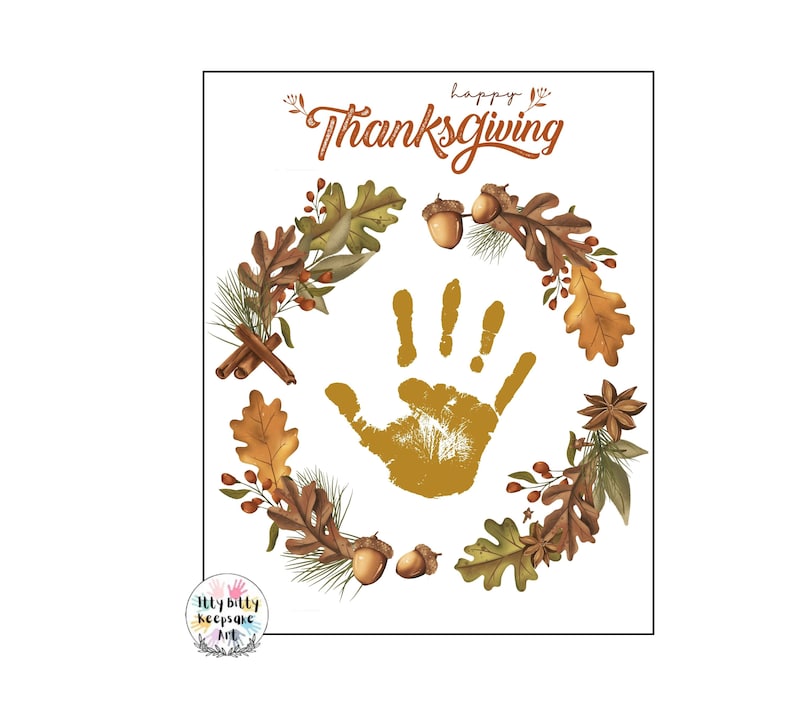 Thanksgiving Handprint Wreath Art: Fall Craft Keepsake (digital ...