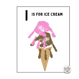 I is for Ice Cream Handprint Template / Letter I / DIY Alphabet Craft ...