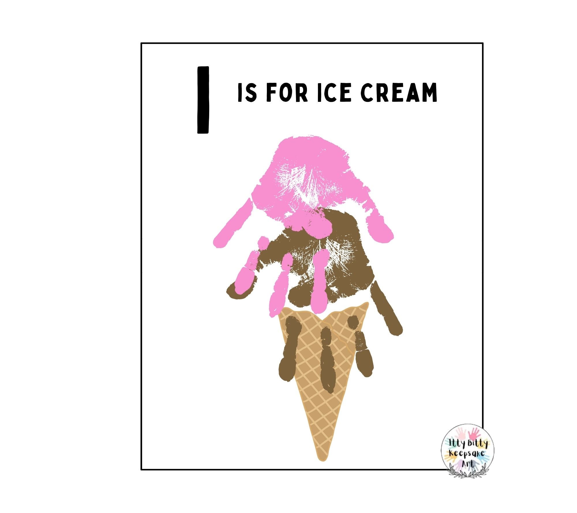I is for Ice Cream Handprint Template / Letter I / DIY Alphabet Craft ...