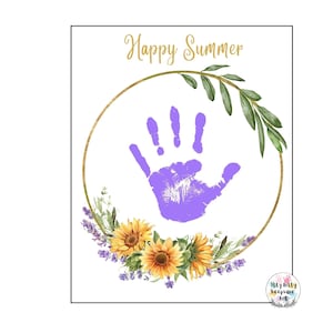 Happy Summer Handprint Wreath Template / DIY Summer Handprint Craft - Etsy