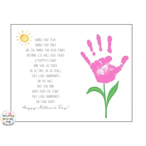Mother's Day Handprint Craft Printable Template / Spring Crafts ...