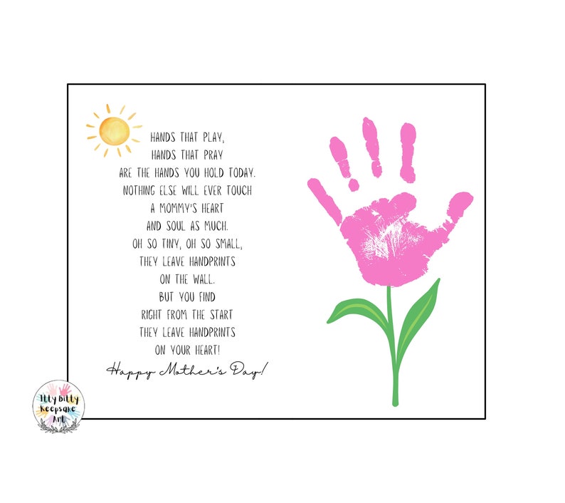 Mother's Day Handprint Craft Printable Template / Spring Crafts ...