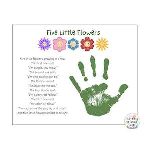 Five Little Flowers Handprint Template / DIY Printable Spring Craft ...