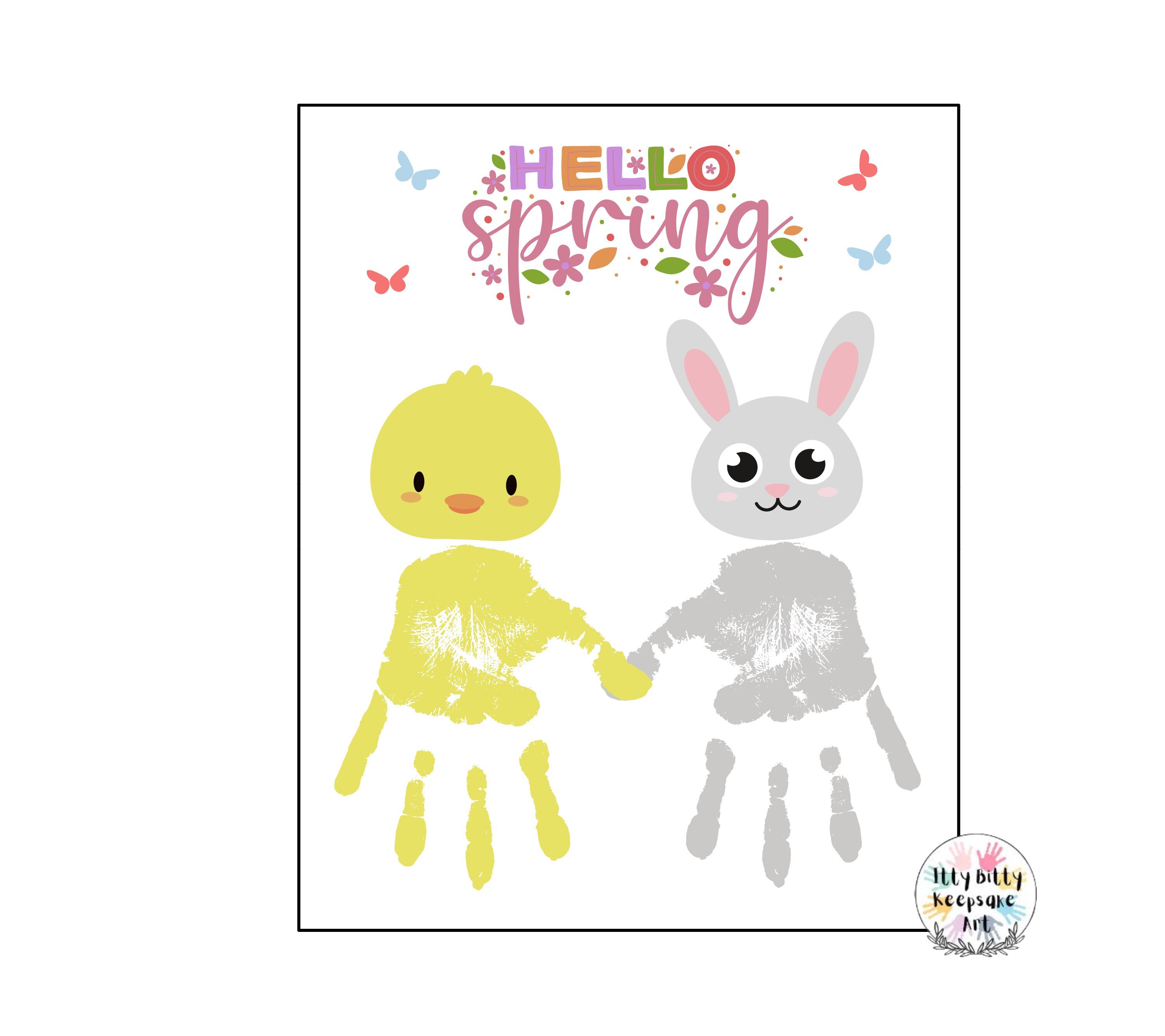 Spring Easter Handprint Art Bundle: Toddler Crafts (digital Download ...