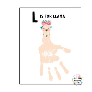 L is for Llama Handprint Art Template (digital Download) - Etsy