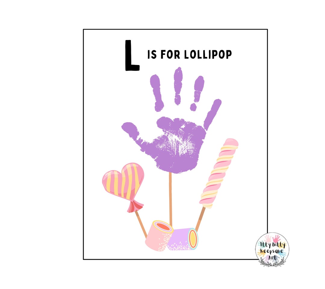 L is for Lollipop Handprint Art: Letter L Craft (digital Download) - Etsy